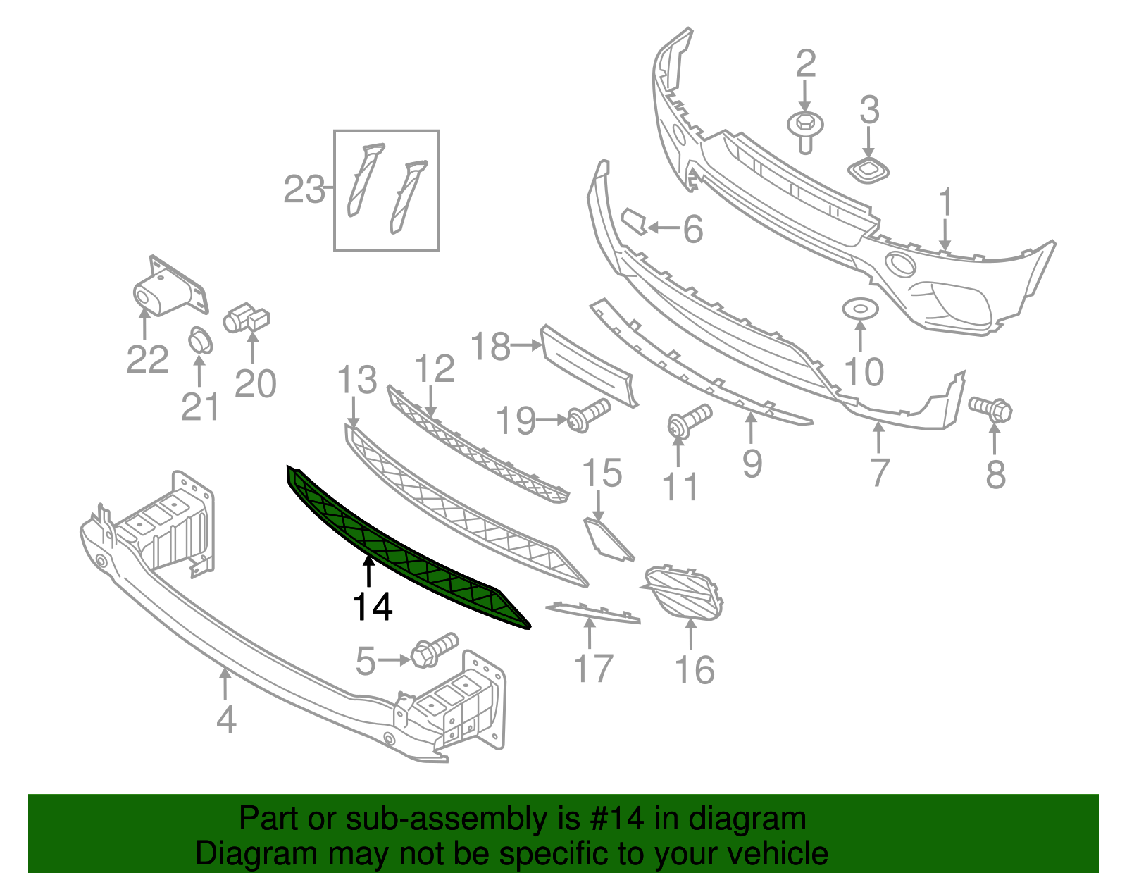 51117222855 - 2011-2013 BMW X5 Lower Grille (51-11-7-222-855) | BMW of ...