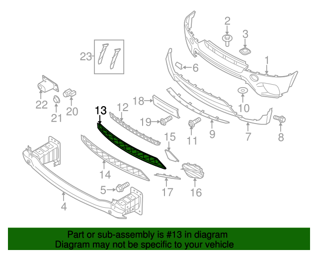 Genuine BMW 51-11-7-222-856 | Lower Grille | FREE Shipping on Most ...