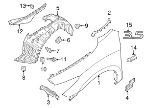 F3180-3JAMA (f31803jama) - 2013-2020 Infiniti Fender Front Bracket ...