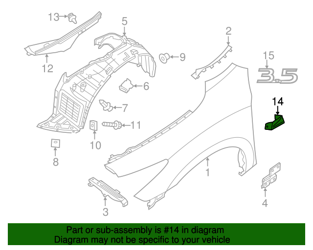 2013-2020 Infiniti Lower Molding 63873-3JA0A | OEM Parts Online
