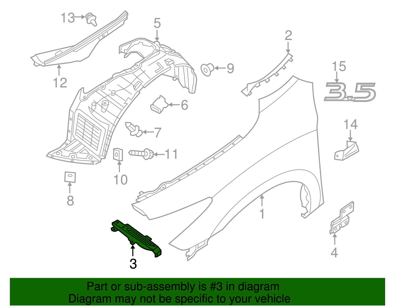 2013-2020 Infiniti Fender Front Bracket F3180-3JAMA | Infiniti of ...
