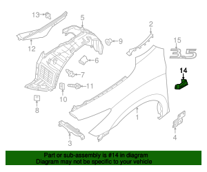 2013-2020 Infiniti Lower Molding 63873-3JA0A | Infiniti OEM Parts Online