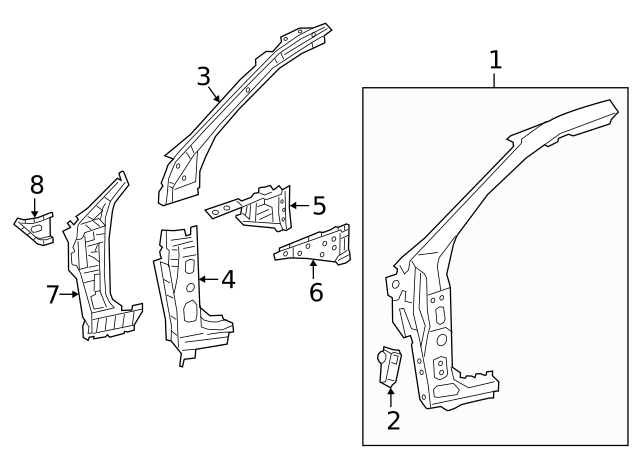2019-2021 Lexus Gusset 61015-76010 | OEM Parts Online