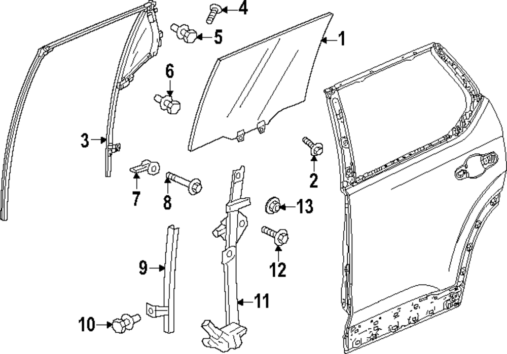 73400-T90-A01 - 2023-2025 Honda Pilot - Movable Glass | Genuine Honda Parts