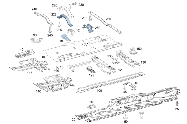 1995-2025 Mercedes-Benz Cover, Substructure 213-680-63-07 | MB Online Parts