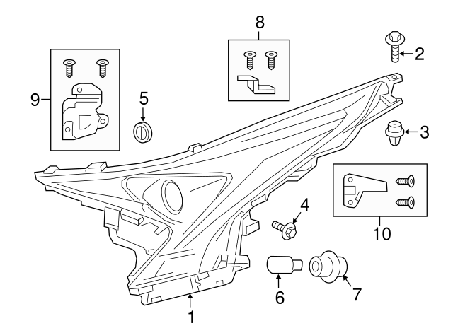 Toyota OEM Composite Headlamp Right Part# 81140-47711 | OEM Vehicle Parts