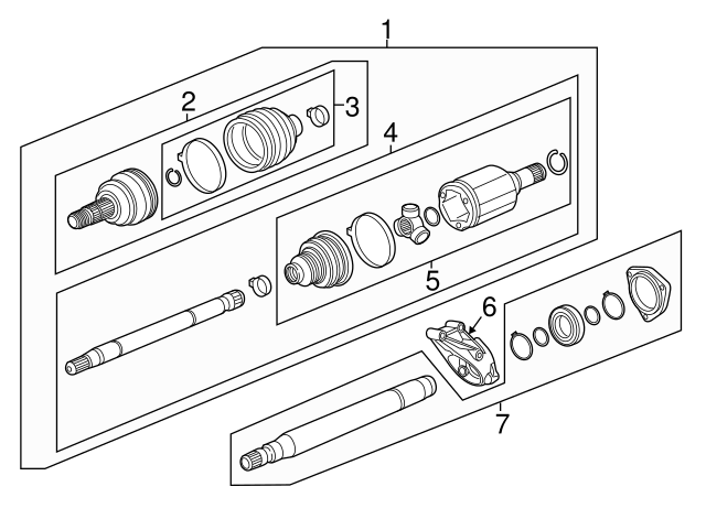 13291741 - Front Wheel Half-Shaft Constant Velocity (CV) Inner Boot Kit ...