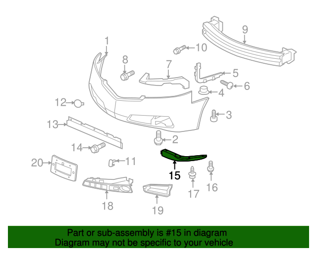 74113-TK4-A00 - Strake, R Front Bumper 2009-2011 Acura TL | Honda Acura ...