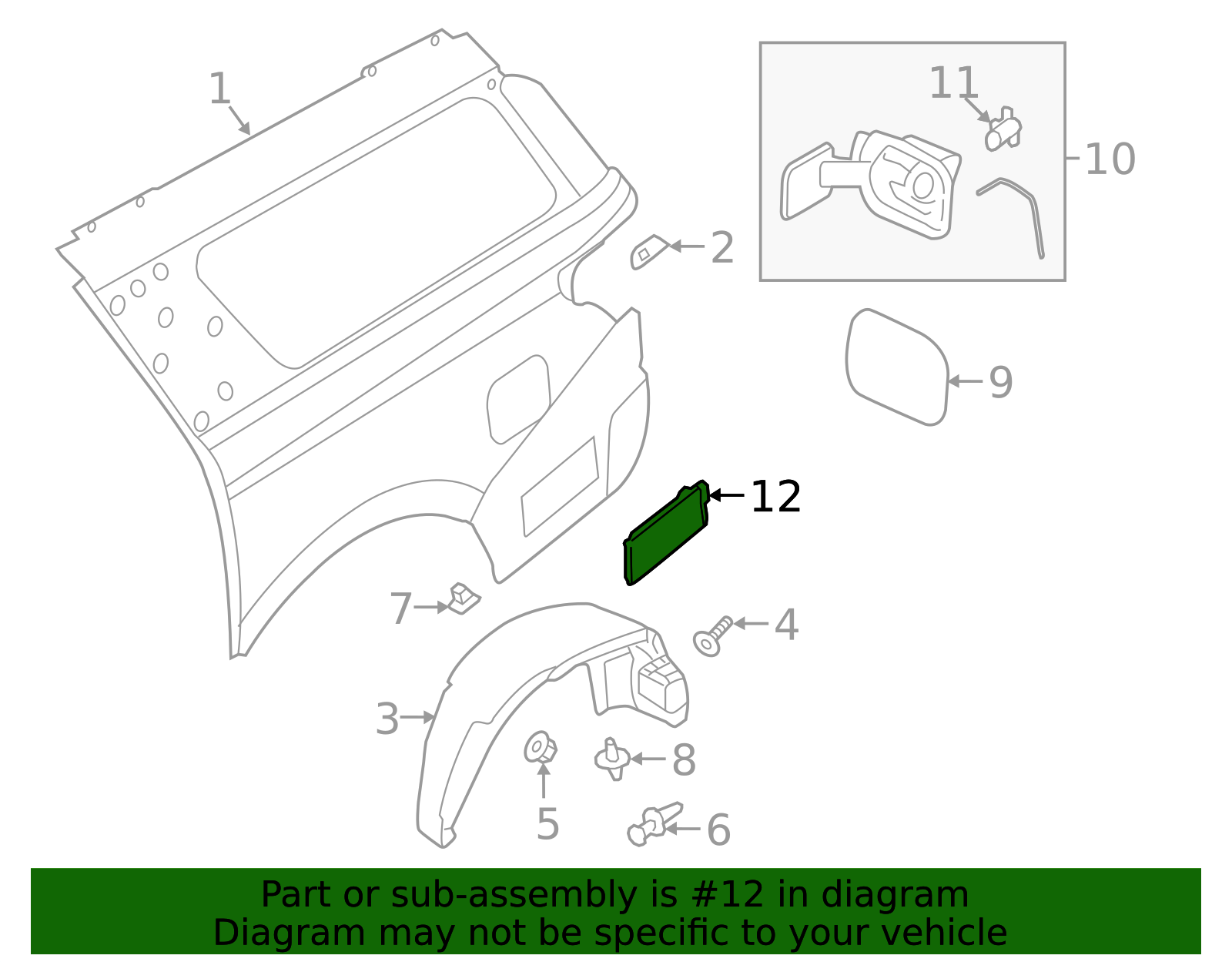 2017-2025 Ford Quarter Panel Air Vent Grille HC3Z-25280B62-B | QuirkParts