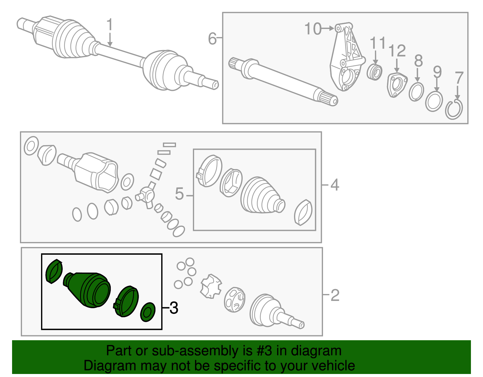 2012-2020 Chevrolet Sonic Front Passenger Side Wheel Half-Shaft ...