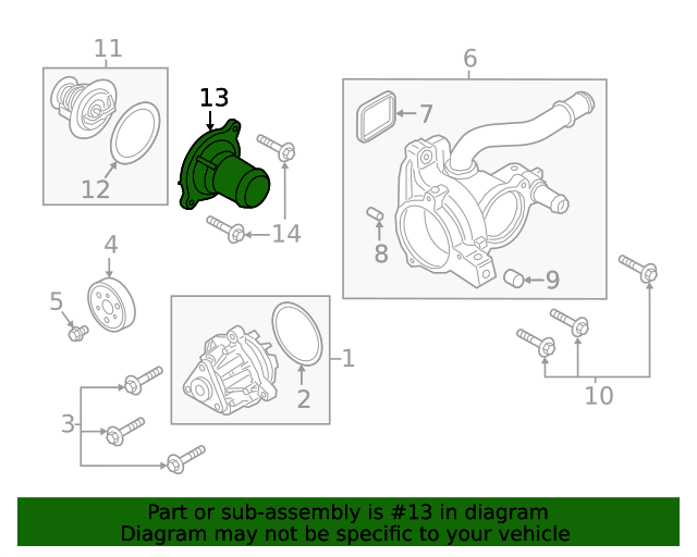 Genuine OEM Ford Part - Engine Coolant Thermostat Housing K2GZ-8592-A ...