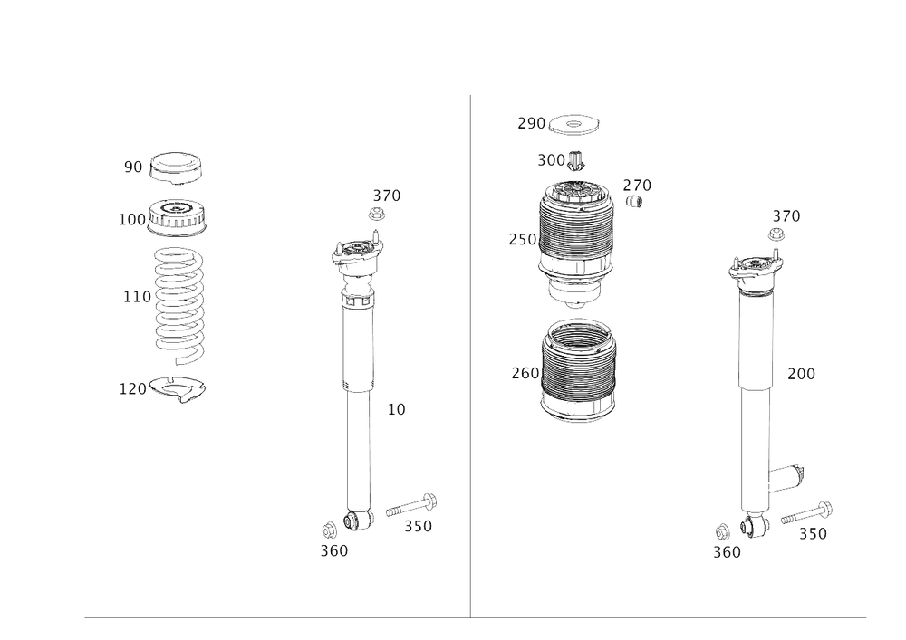 212-320-06-30 - Shock Absorber 2010-2016 Mercedes-Benz | Mercedes-Benz ...