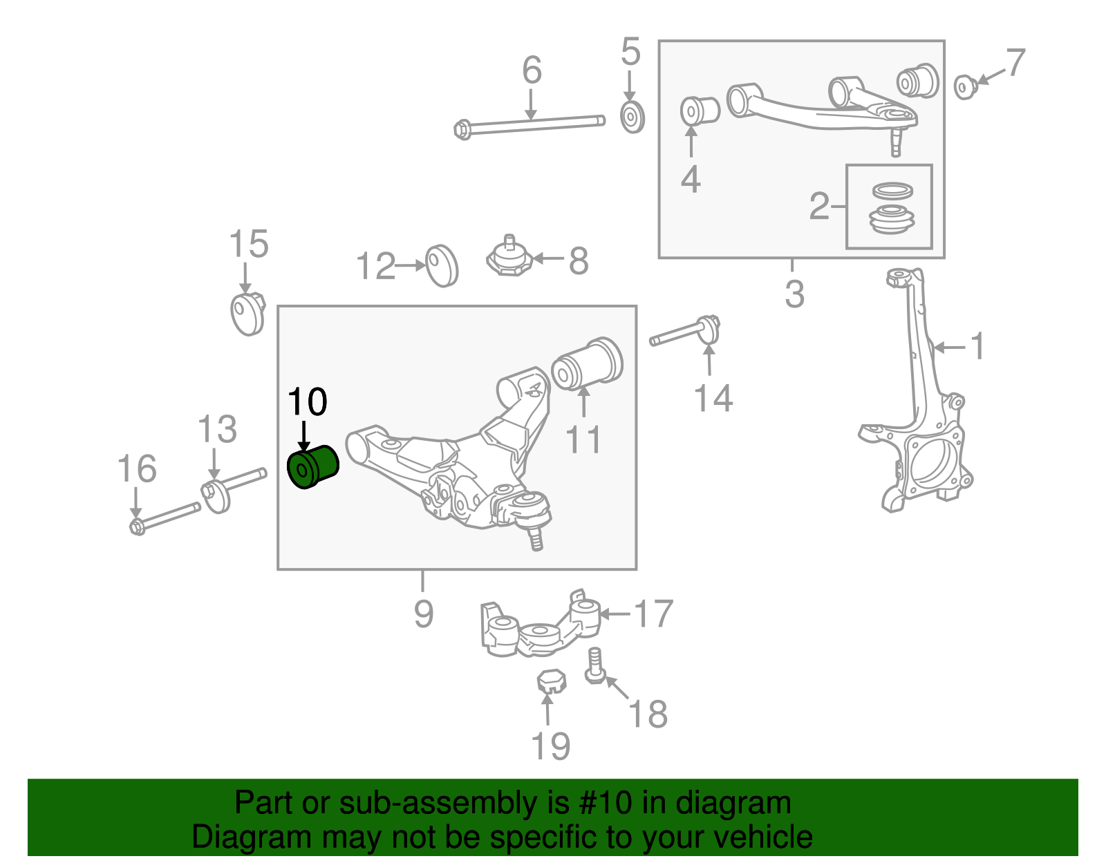 48654-0C010 - Suspension Control Arm Bushing (Left, Right, Front, Lower ...