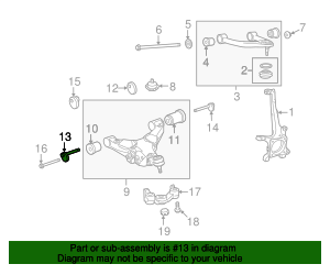 2007-2022 Toyota Cam Sub-Assembly, Front Suspension Toe Adjust 48409 ...