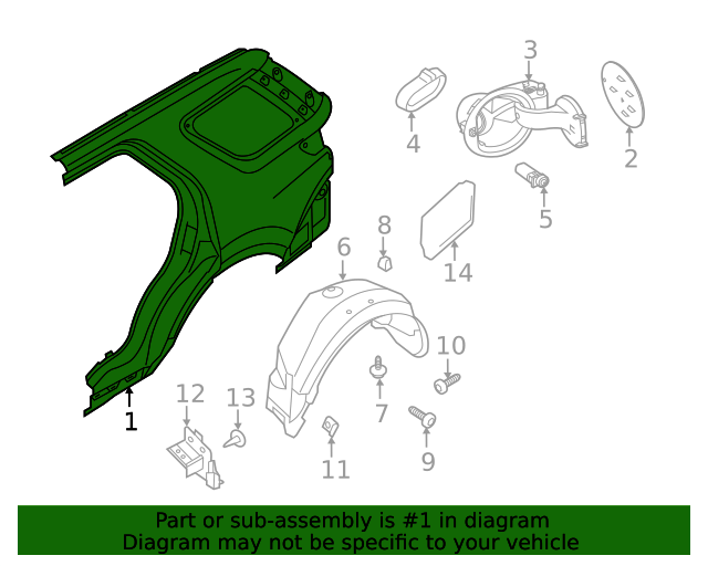 2011-2019 Ford Quarter Panel - Passenger Side (RH) FB5Z-7827840-B ...