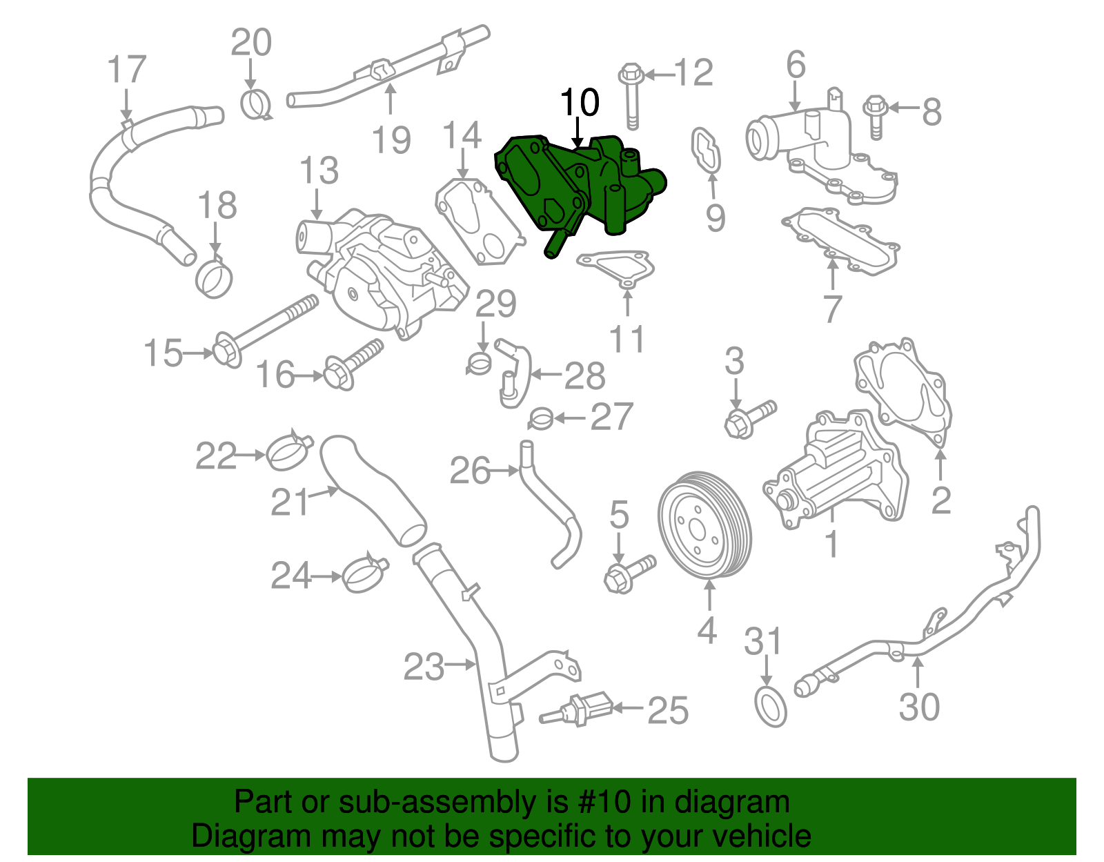 11061-EZ30A - Thermostat Housing - 2016-2024 Nissan | Nissan OEM Parts ...