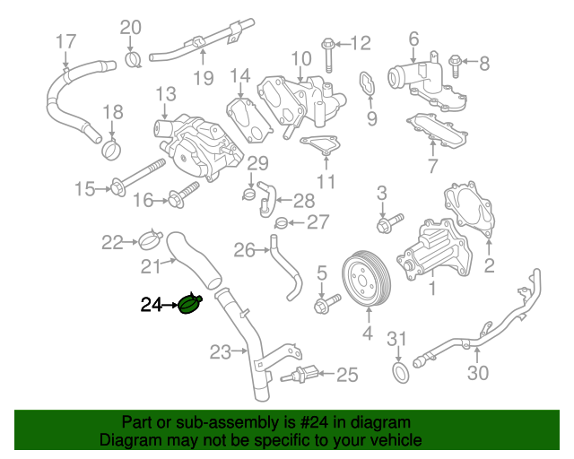 2013-2022 Nissan Lower Front Hose Clamp 21514-7990B | TascaParts.com