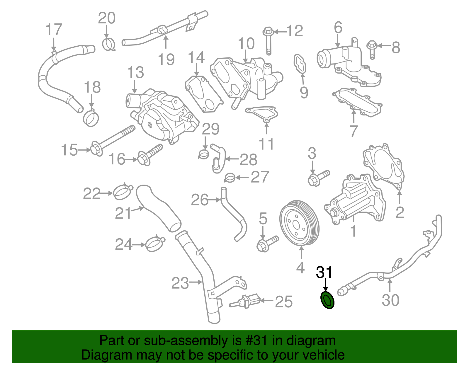 1995-2024 Nissan Engine Coolant Pipe O-Ring 21049-ZL80A | Nissan Parts Plus