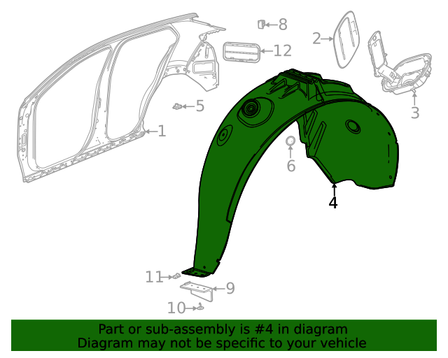 2020-2021 Buick Encore GX Wheelhouse Liner 42484195 | GMPartsDirect.com