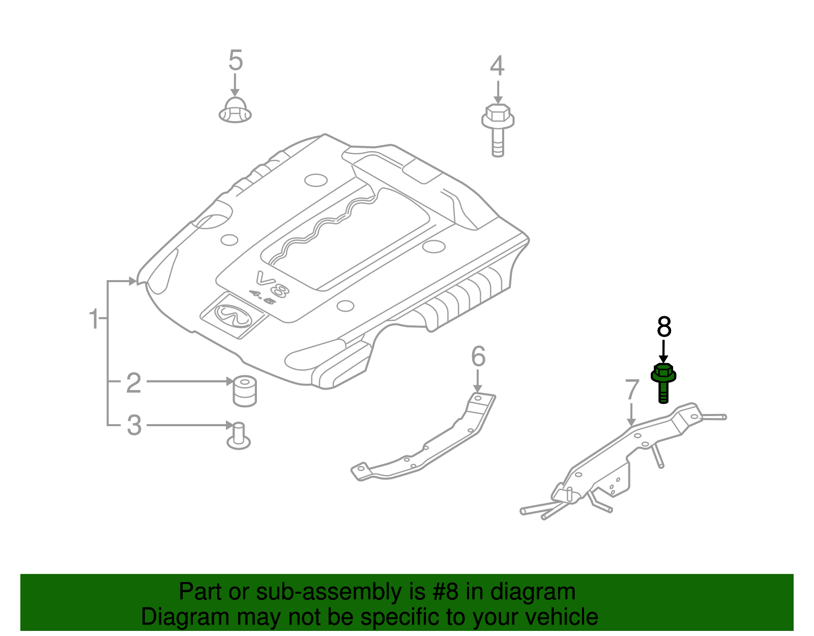 2003-2010 Infiniti M45 Mount Bracket Bolt 081B8-6121A | Faulkner ...
