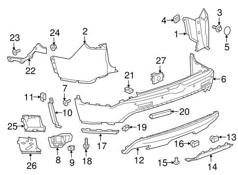 Bumper & Components - Rear for 2018 GMC Acadia | TascaParts.com