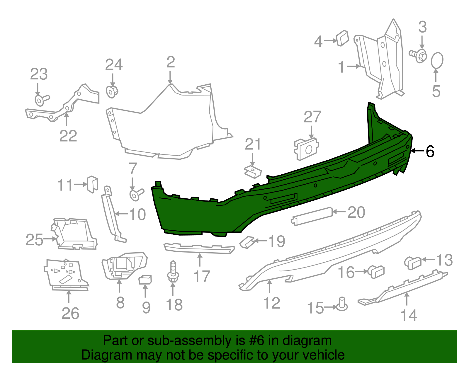 2017-2019 GMC Acadia Rear Bumper Cover 84180677 GM | GMPartsDirect.com