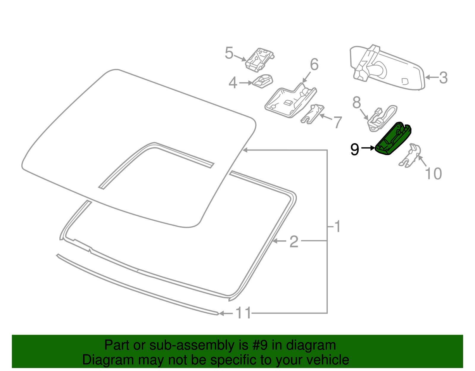 2015-2022 GM Jet Black Windshield Multi-Function Sensor Mount Bracket ...