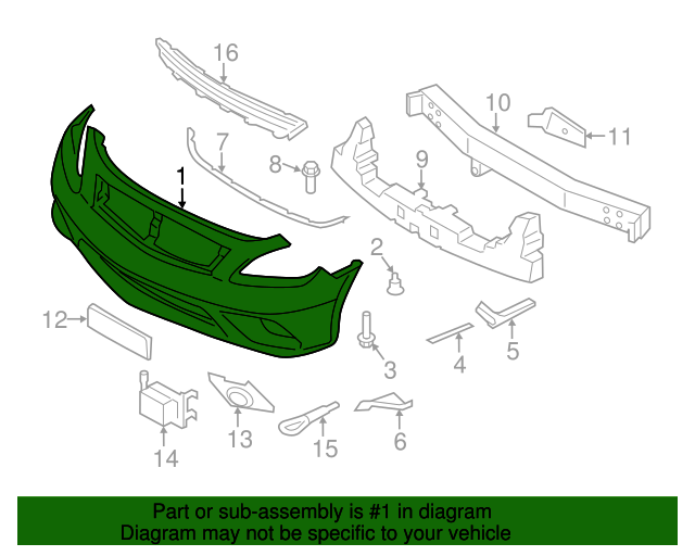2011-2015 Infiniti Bumper Cover 62022-1NL0H | Infiniti Parts Online
