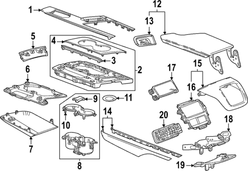 Center Console for 2025 Cadillac LYRIQ | GM Parts Center