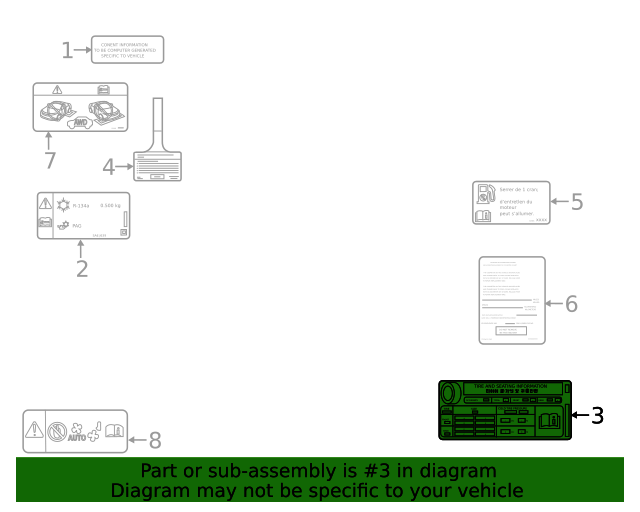 19206431 GM Vehicle Capacity Weight and Tire Information Label | GM ...