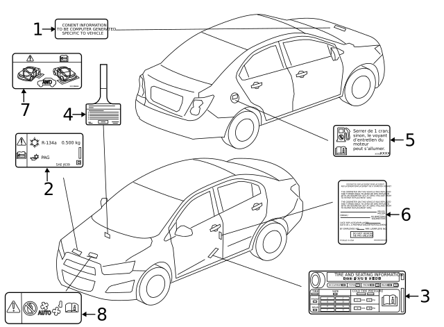 19206431 GM Vehicle Capacity Weight and Tire Information Label | GM ...