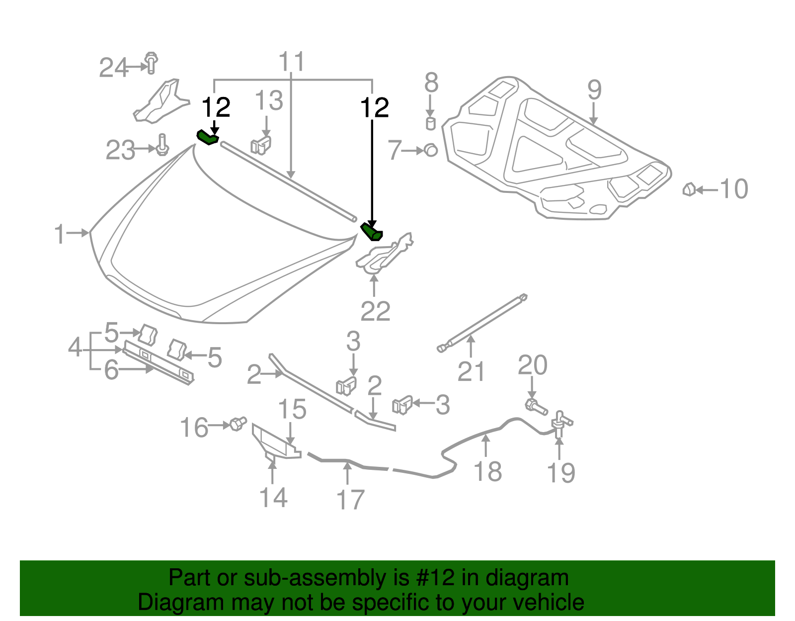 Hyundai - 86432-3K000 - Rear Seal Outer Seal - 2006-2010 Hyundai Sonata ...