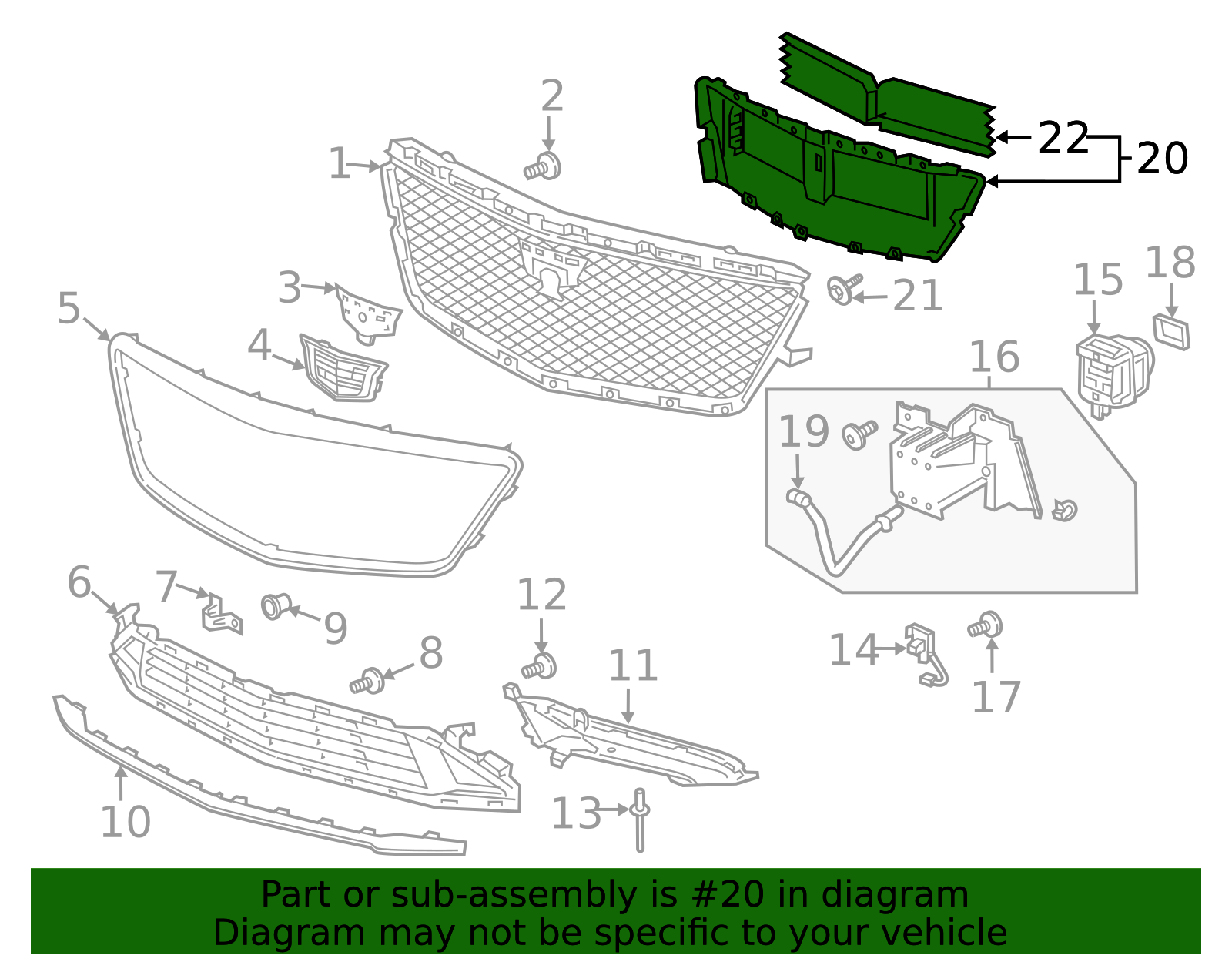 2019-2020 Cadillac CT6 Front Bumper Shutter 84571731 GM | GMPartsDirect.com