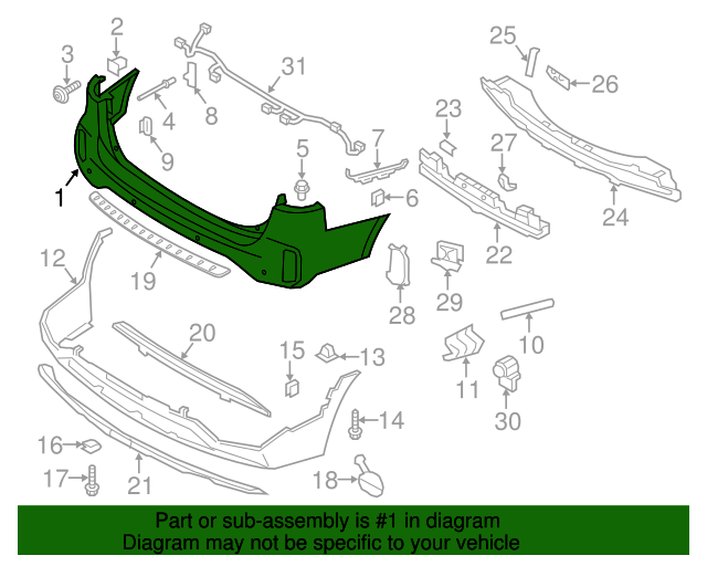 86610-1U510 - Bumper Cover 2014-2015 Kia Sorento | Kia.Parts Store