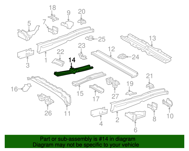 2011-2020 Toyota Sienna Center Reinforced 57478-08010 | Toyota Parts Center
