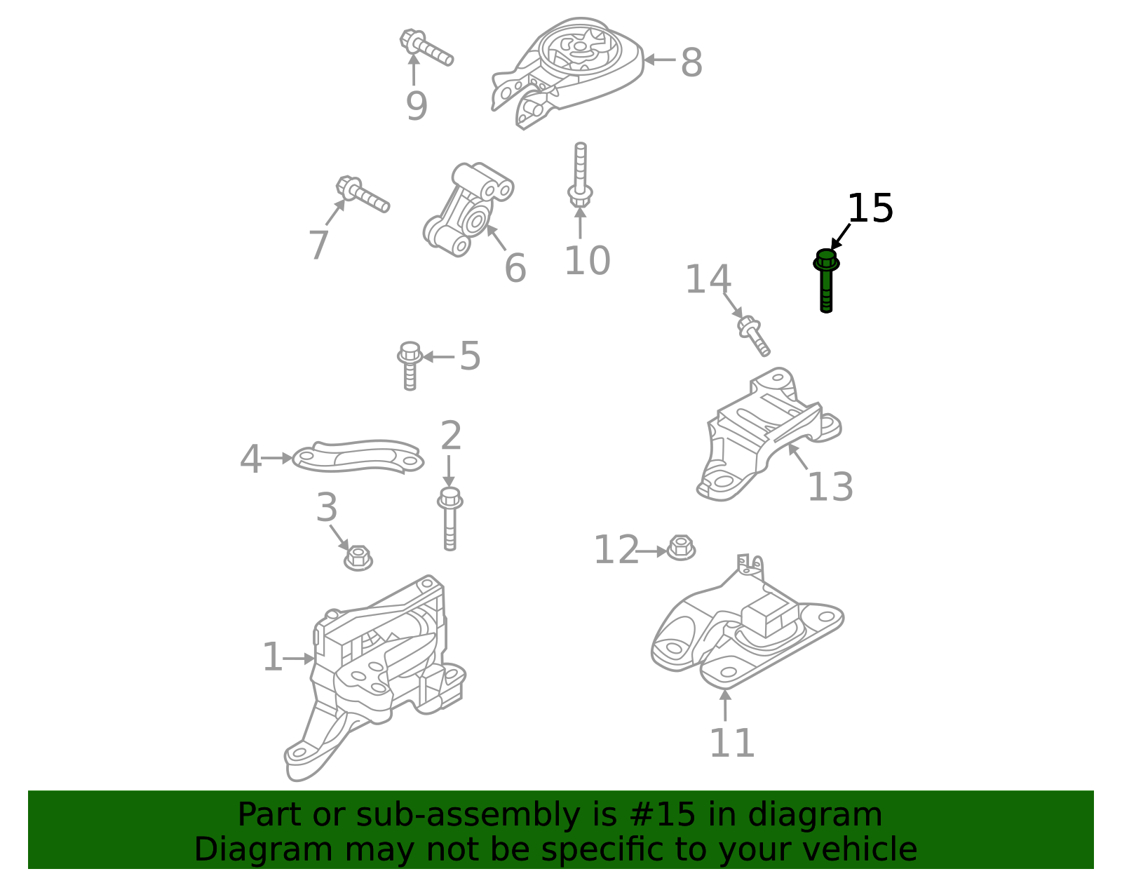 2019-2025 Mazda Trans Mount Bracket Bolt 9YA0-2A-266 | QuirkParts