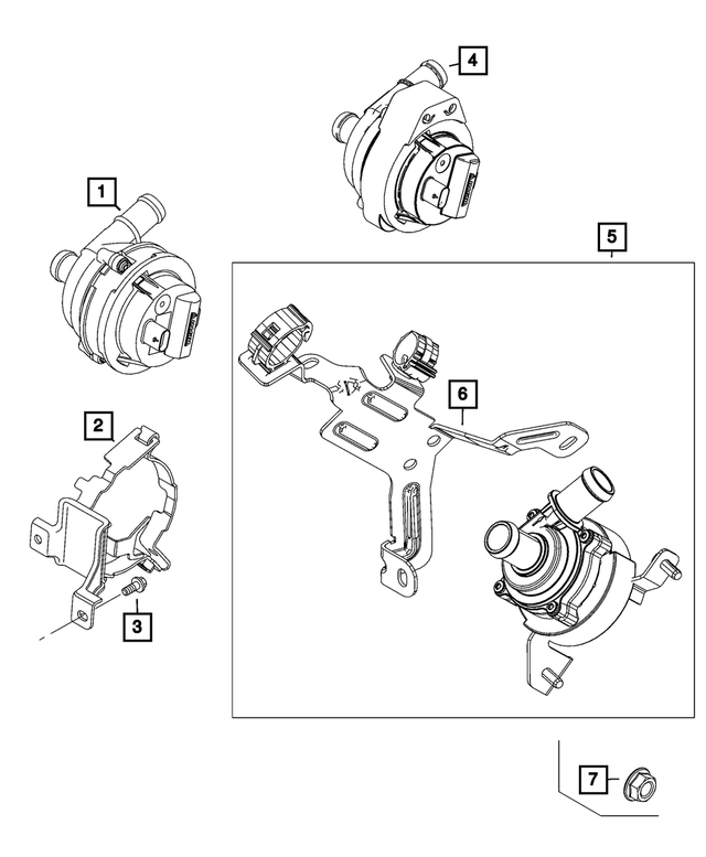 2024-2025 Dodge Hornet Auxiliary Coolant Pump 68630161AB | Mopar eStore