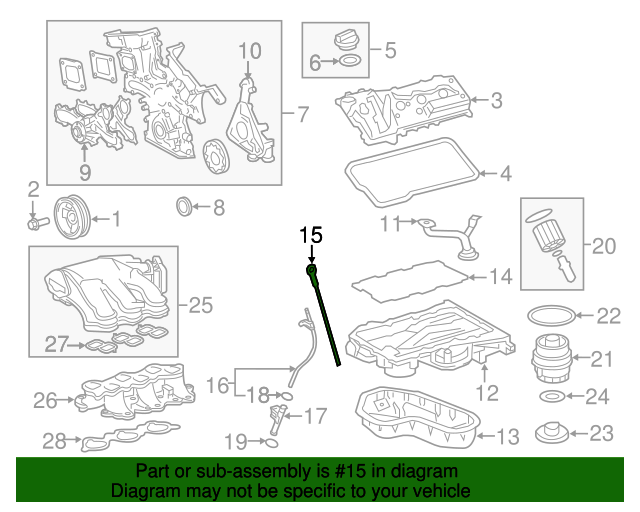 15301-0P010 - Dipstick - 2007-2018 Toyota | OEM Genuine Toyota Parts