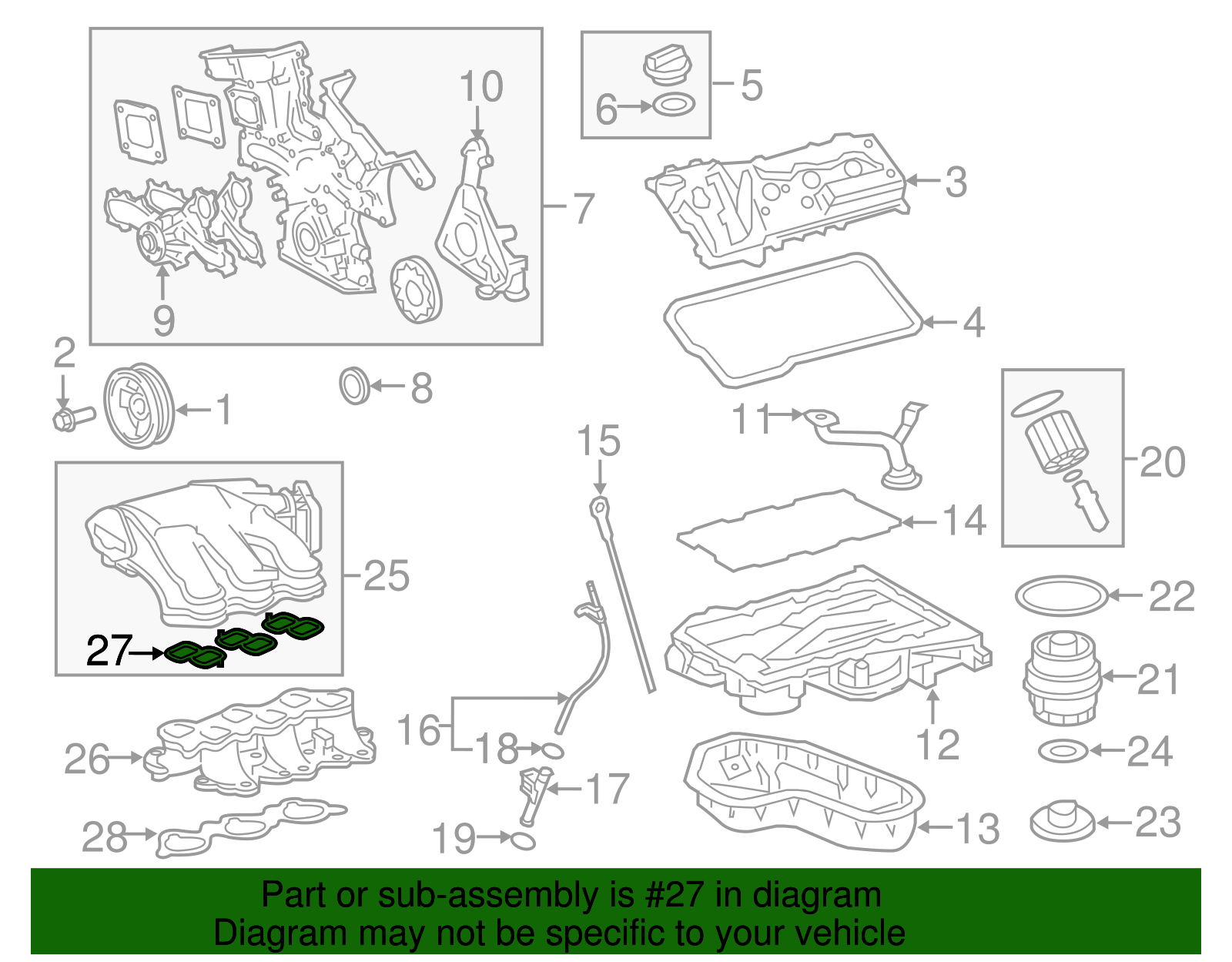 2005-2018 Toyota Gasket, Air Surge Tank To Intake Manifold 17176-0P021 ...