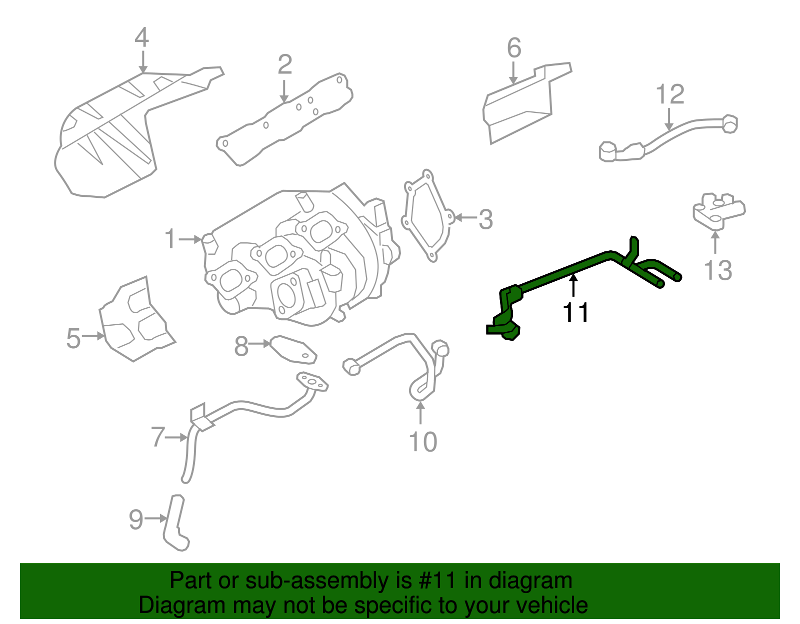 2009-2024 Nissan GT-R Outlet Tube 14498-JF01A | Nissan Parts OEM