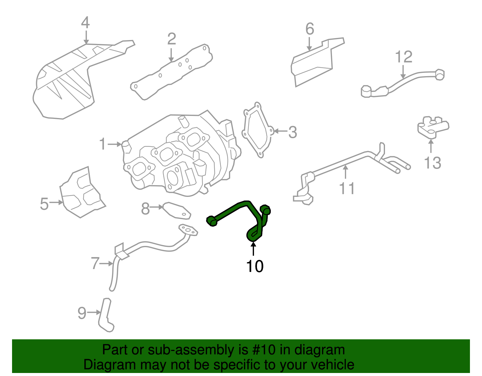 2009-2024 Nissan GT-R Water Inlet Tube 14499-JF00B | Team Nissan Inc.