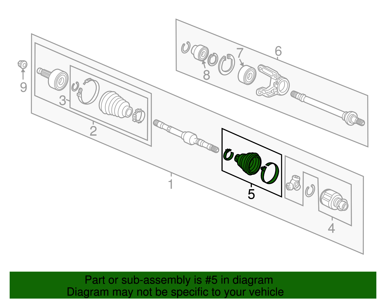 OEM 2013-2015 Honda Inner Boot 44017-T2A-A51 | Honda Automotive Parts