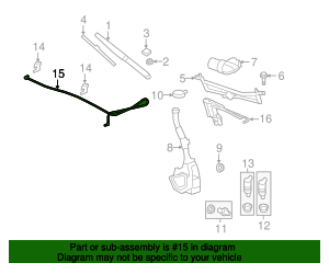 2007-2017 GM Windshield Washer Nozzle Hose 22813937 GM | GMPartsDirect.com