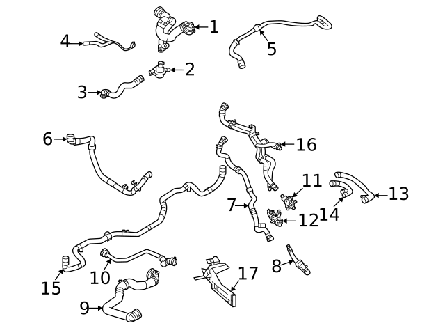 2020-2023 Land Rover Coolant Hose LR128304 | Land Rover Cape Fear Parts
