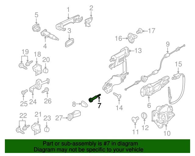 2011-2018 Porsche Cayenne Handle Base Bolt WHT-004-714 | Porsche Marin