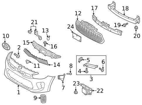Bumper & Components - Front for 2023 Kia Rio | Genuine Kia Parts
