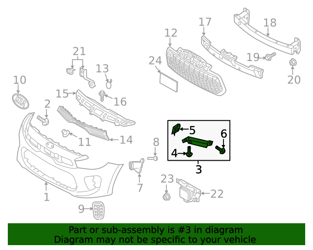 86513-H9AA0 - Side Bracket 2021-2023 Kia Rio | Kia.Parts Store
