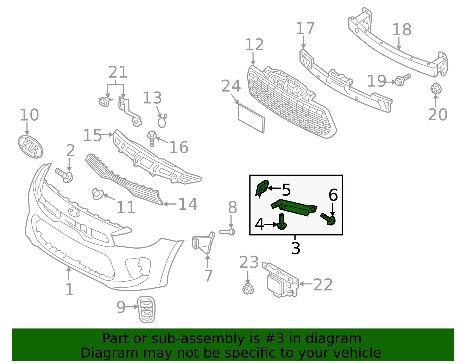 86513-H9AA0 - Side Bracket 2021-2023 Kia Rio | Kia.Parts Store