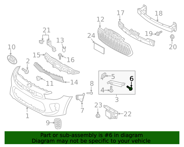 86617-3X000 - Side Bracket Nut 2018-2023 Kia | Kia.Parts Store