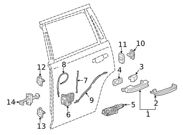 13534895 - Rear Side Door Outside Handle AutoNationParts.com
